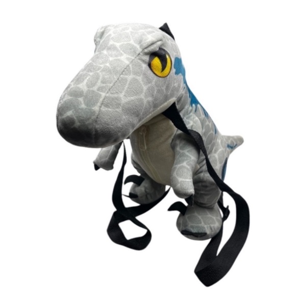 Toys | Jurassic World Dinosaur Plush Backpack Gray And Blue | Poshmark